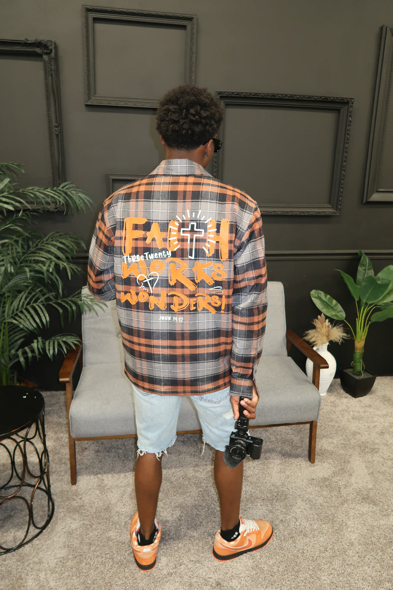 “Faith Works Wonders” Flannel – ThreeTwenty